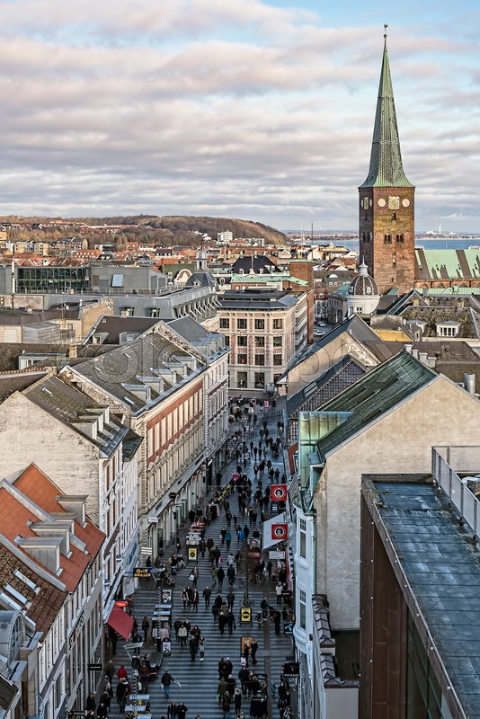 Aarhus, århus domkirke, århus gågade | Stock foto | Colourbox