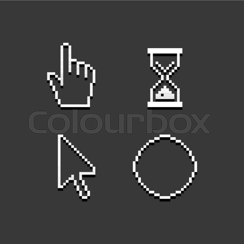 Light pixel cursors set. Desktop mouse ... | Stock vector | Colourbox