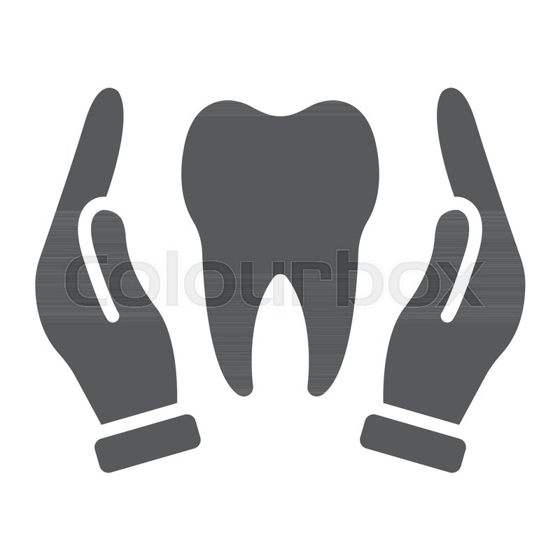 Hands holding tooth glyph icon, ... | Stock-Vektor | Colourbox