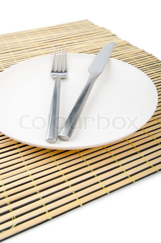 Food utensils served in plate | Stock Photo | Colourbox