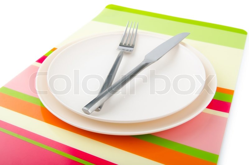 Food utensils served in plate | Stock image | Colourbox