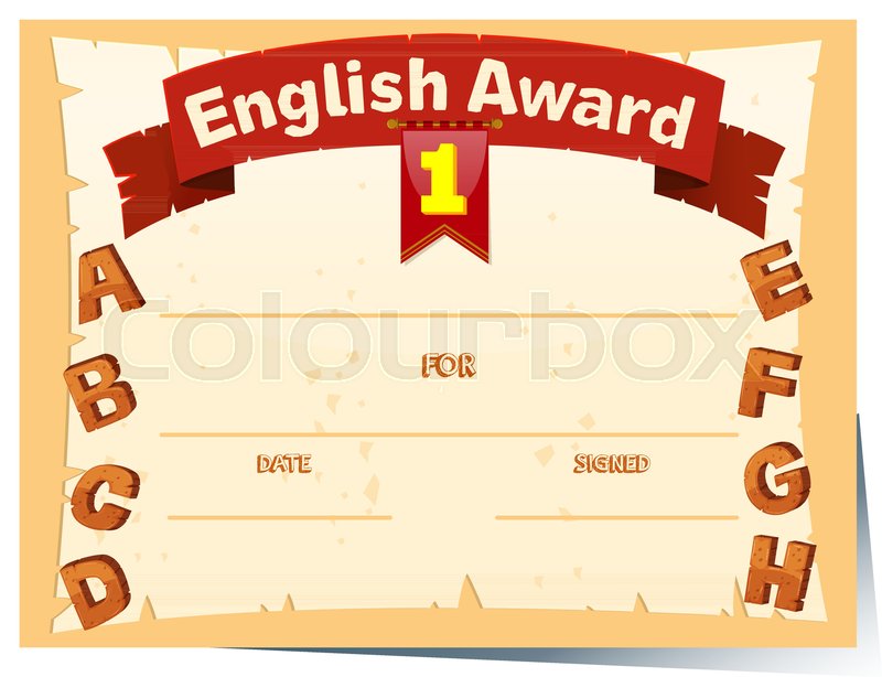 English Certificate Template