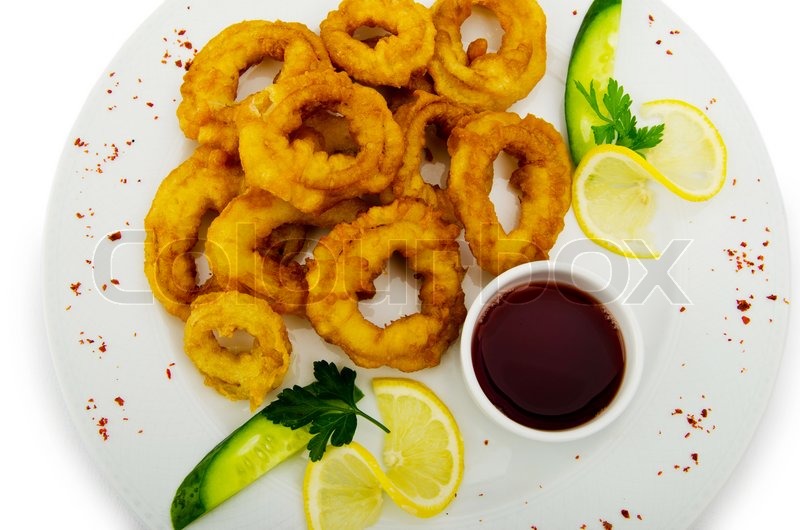 Calamari rings in the plate | Stock image | Colourbox