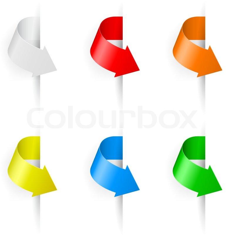 Set of Bright Arrows flags ... | Stock vector | Colourbox