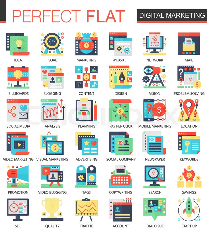 Digital Marketing Flat Icon