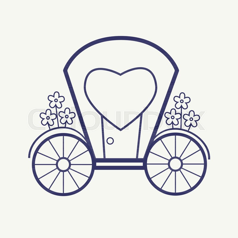 Vector Wedding Outline carriage icon ... | Stock vector | Colourbox
