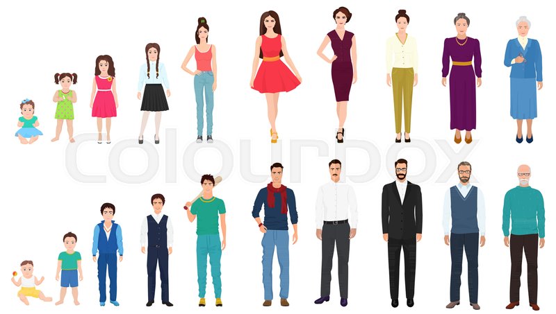 Different age generations of the male ... | Stock vector | Colourbox