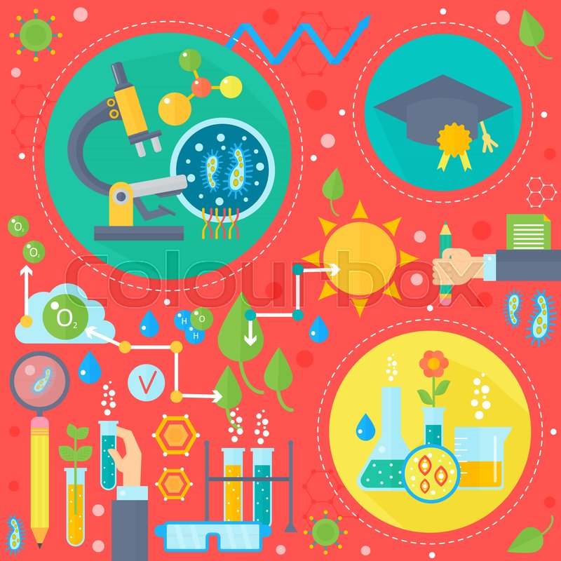 Flat design concept of science and ... | Stock vector | Colourbox