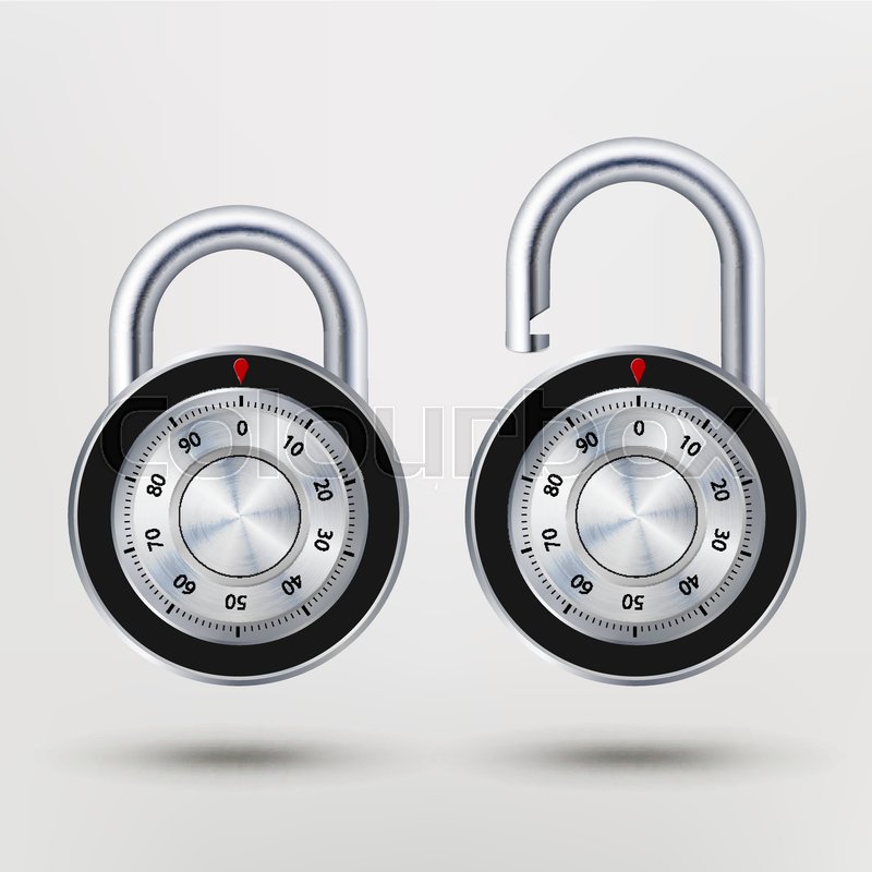 Combination Lock, Realistic Metal ... | Stock vector | Colourbox