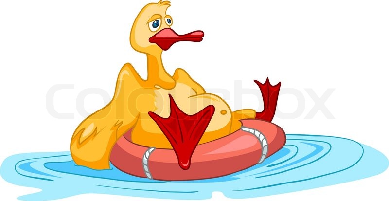 Cartoon Character Ente auf weißem ... | Stock-Vektor | Colourbox