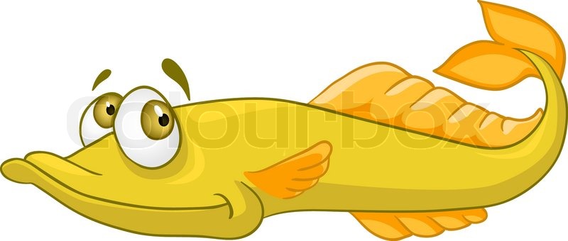 Cartoon Character Pike auf weißem ... | Stock-Vektor | Colourbox