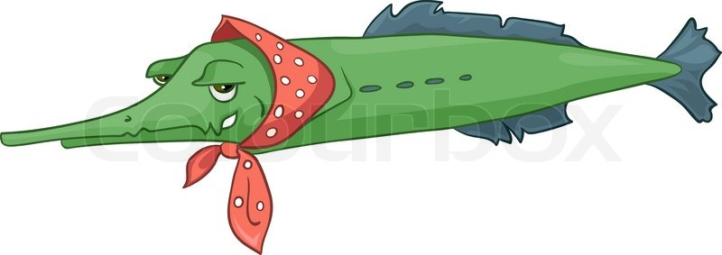 Cartoon Character Pike Isolated on ... | Stock vector | Colourbox