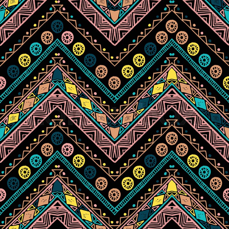 Handmade stripes bright tribal ... | Stock vector | Colourbox