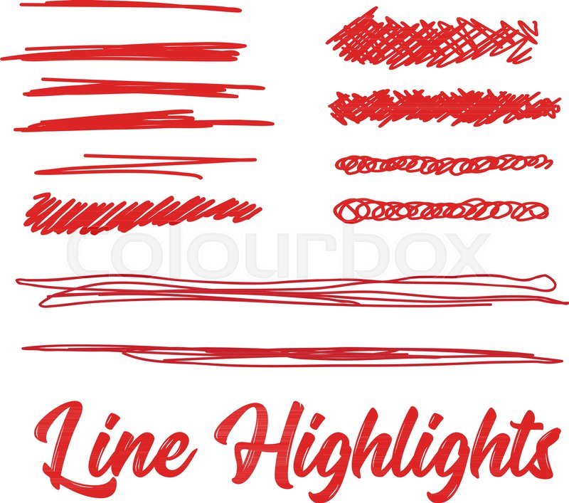 Hand drawn highlighter elements. ... | Stock vector | Colourbox
