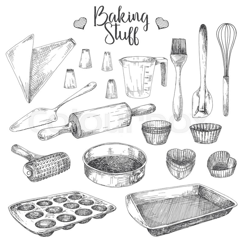 Baking Utensils Drawing