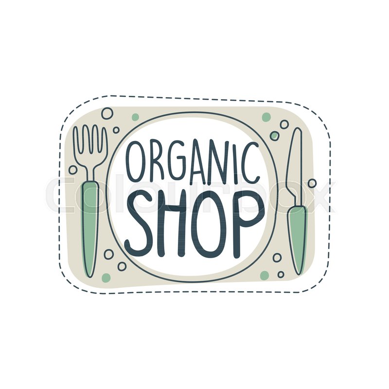 Organic shop logo template, label for ... | Stock vector | Colourbox