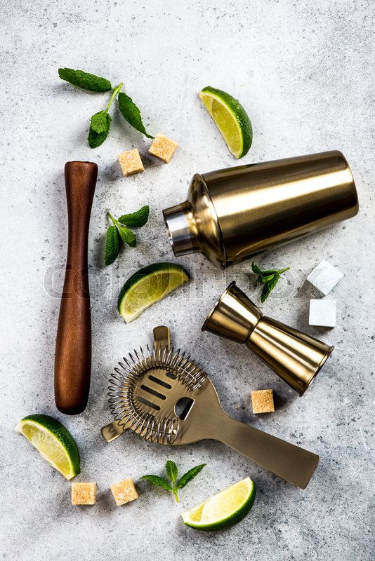 Ingredients for making drinks and ... | Stock image | Colourbox
