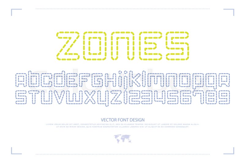 Dash and dash style alphabet letters ... | Stock vector | Colourbox