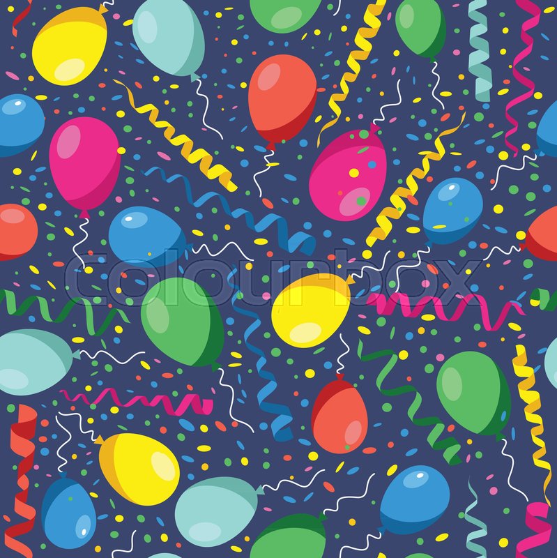 Colorful seamless pattern of birthday ... | Stock vector | Colourbox