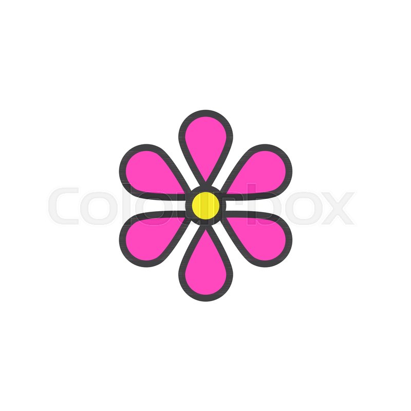 Pink flower filled outline icon, line ... | Stock vector | Colourbox