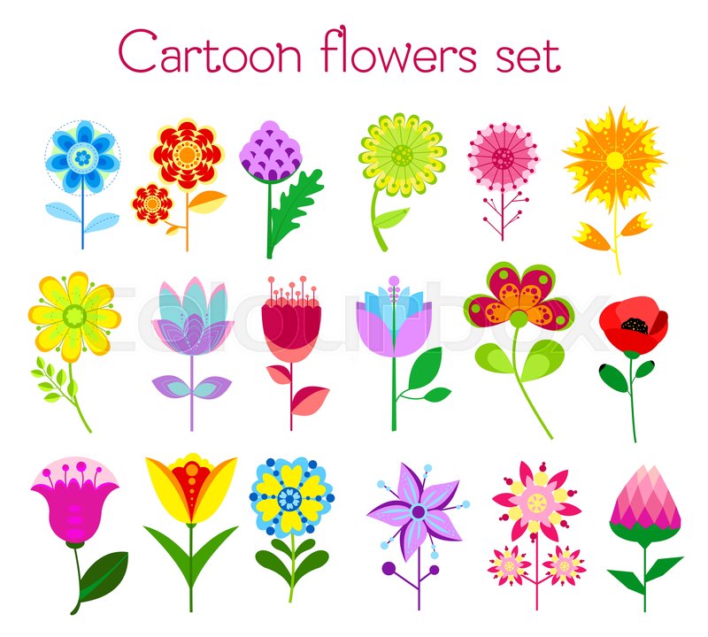 Bright Colored Flowers Clipart