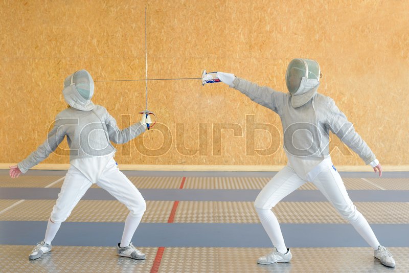 During fencing match | Stock image | Colourbox