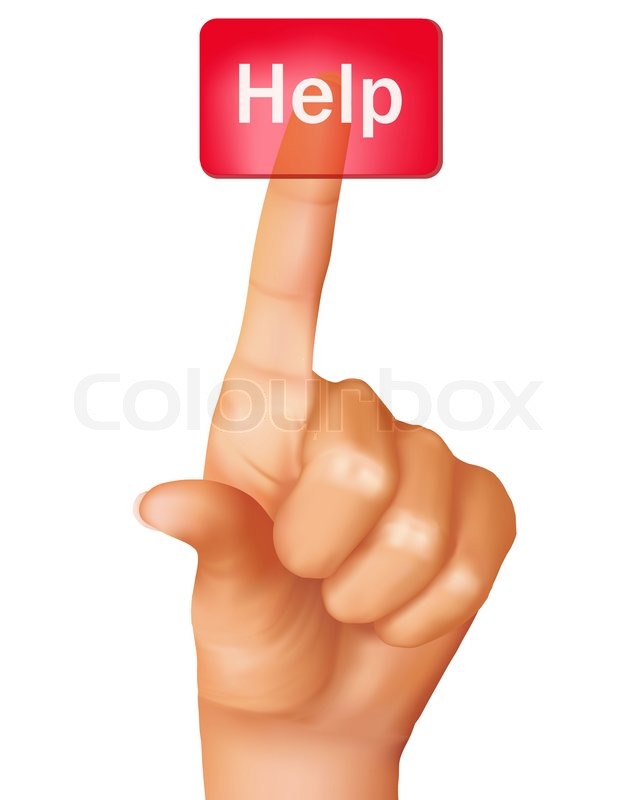 A finger pushing learn help | Stock Photo | Colourbox