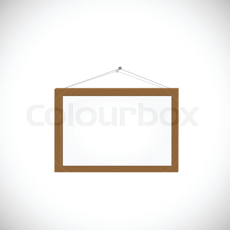 Illustration of a hanging wooden frame ... | Stock vector | Colourbox