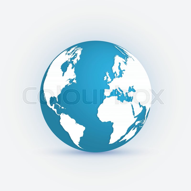 Illustration of the earth isolated on ... | Stock vector | Colourbox