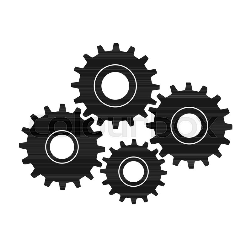 Gears vector illustration isolated on ... | Stock vector | Colourbox