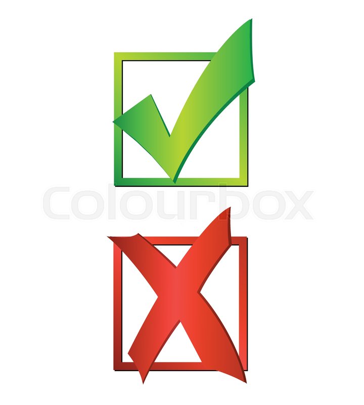 Image of a green check mark isolated ... | Stock vector | Colourbox