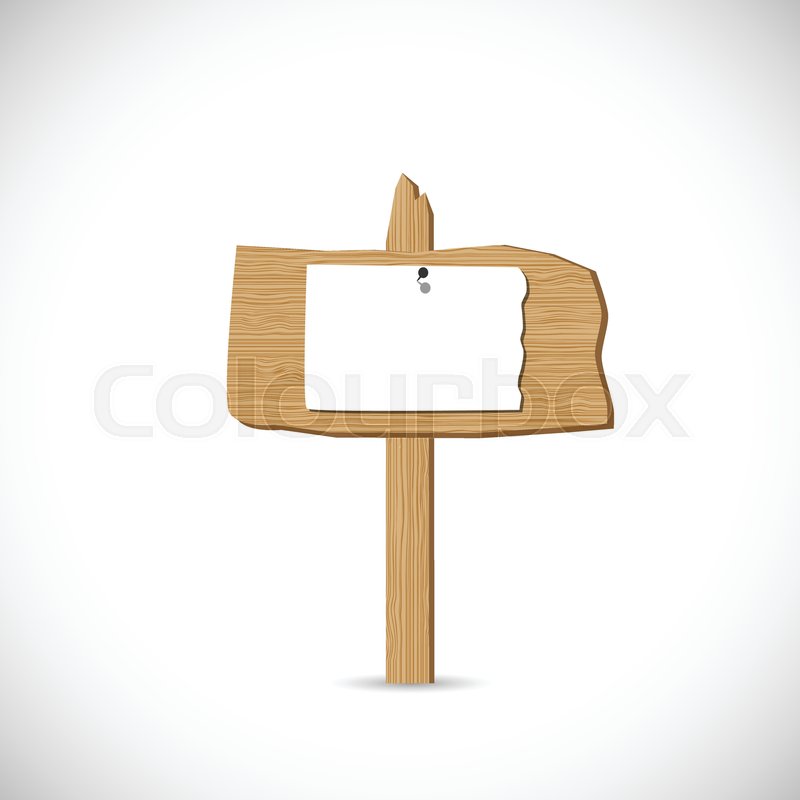 Illustration of a wooden sign isolated ... | Stock vector | Colourbox
