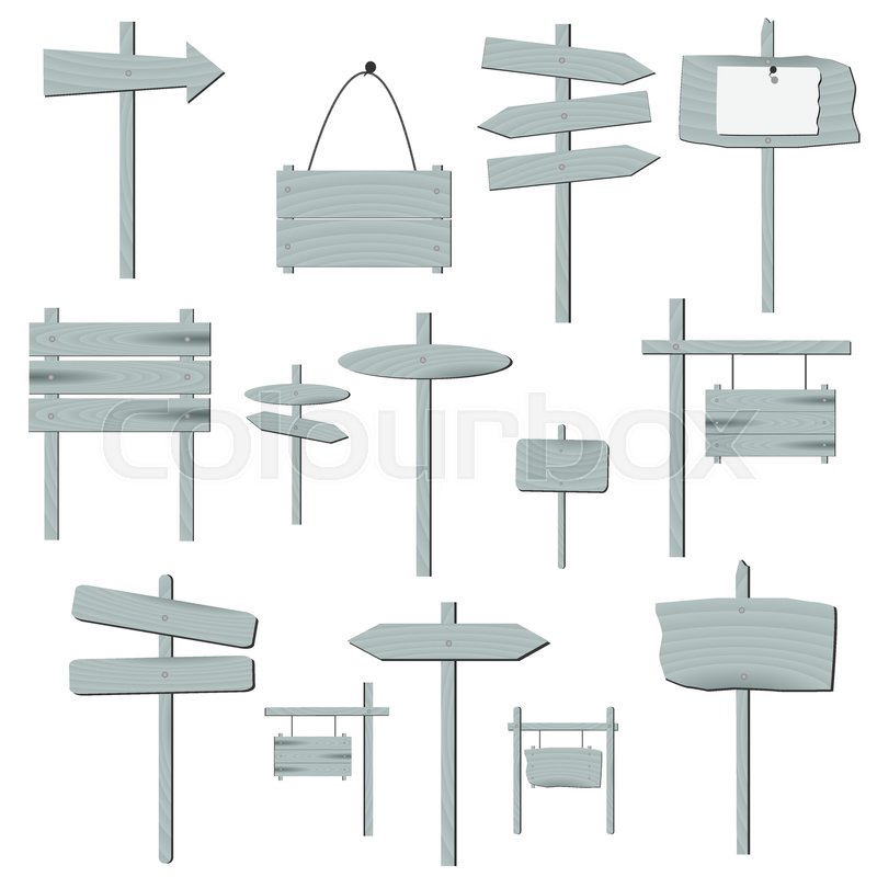 Gray signs in multiple styles. | Stock vector | Colourbox