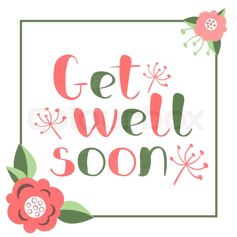 Get well soon card with hand drawn ... | Stock Vector | Colourbox