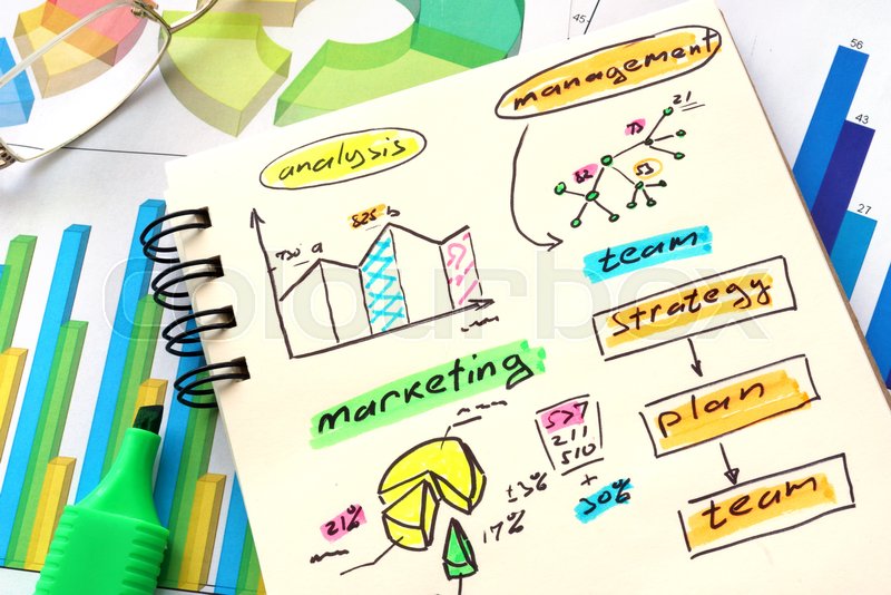 Business plan written in a notebook. ... | Stock image | Colourbox