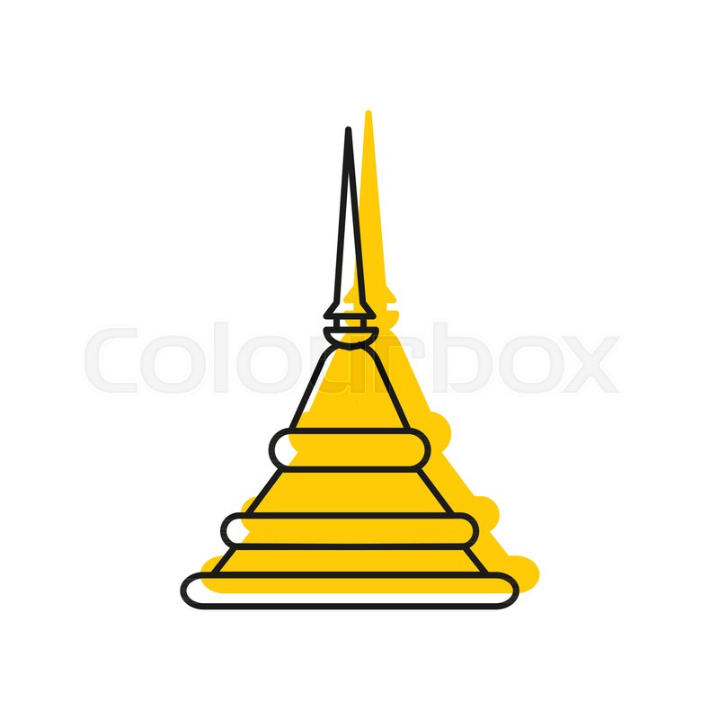 Asian temple icon. Doodle illustration ... | Stock vector | Colourbox