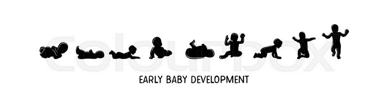 Baby development icon, child growth ... | Stock vector | Colourbox