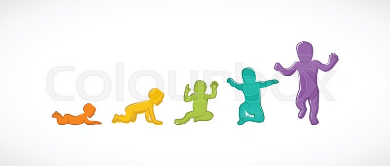 Baby Development Stages Milestones ... | Stock vector | Colourbox