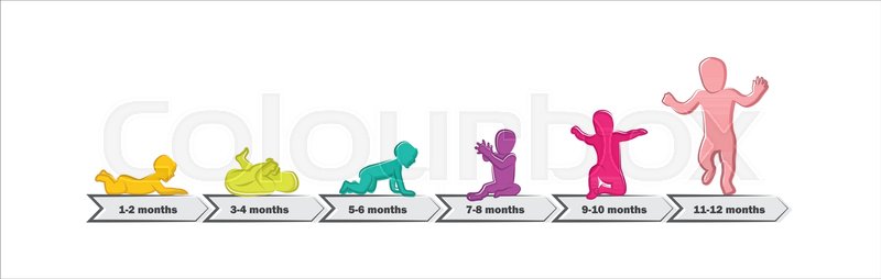 Baby Development Stages Milestones ... | Stock vector | Colourbox