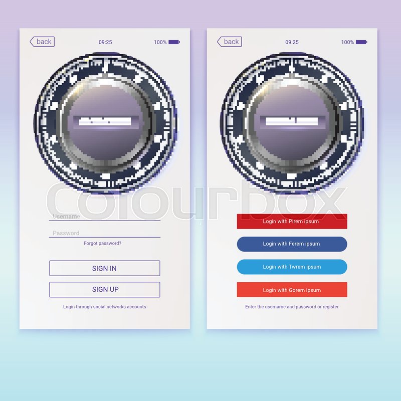 Concept of security application UI ... | Stock vector | Colourbox