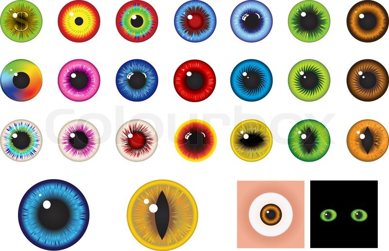 Multicolored Eyes, Iris and Pupil - Elements for design | Stock Vector ...