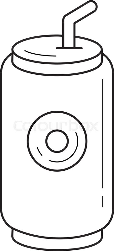 Soda pop can vector line icon isolated ... | Stock vector | Colourbox