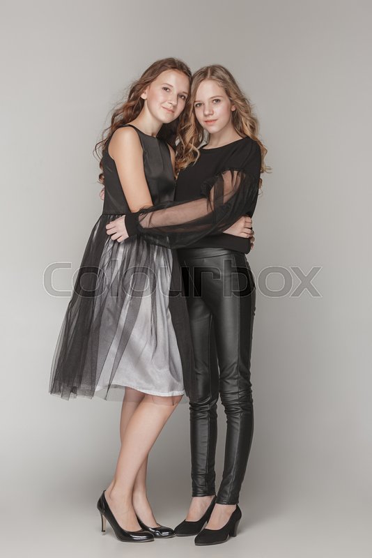 The group of girls standing together ... | Stock image | Colourbox