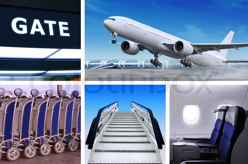 Collage of air transportation with ... | Stock image | Colourbox