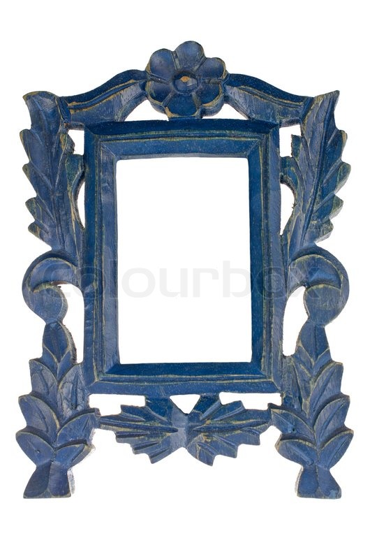 Empty Blue Picture Frame isolated on ... | Stock image | Colourbox