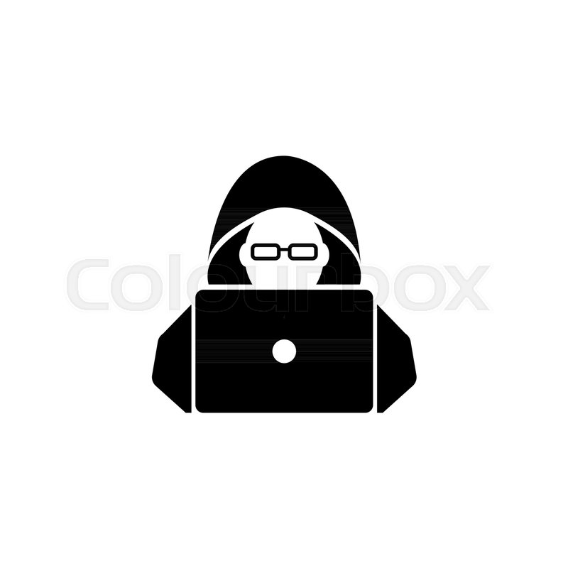Hacker. Flat Vector Icon. Simple black ... | Stock Vector | Colourbox