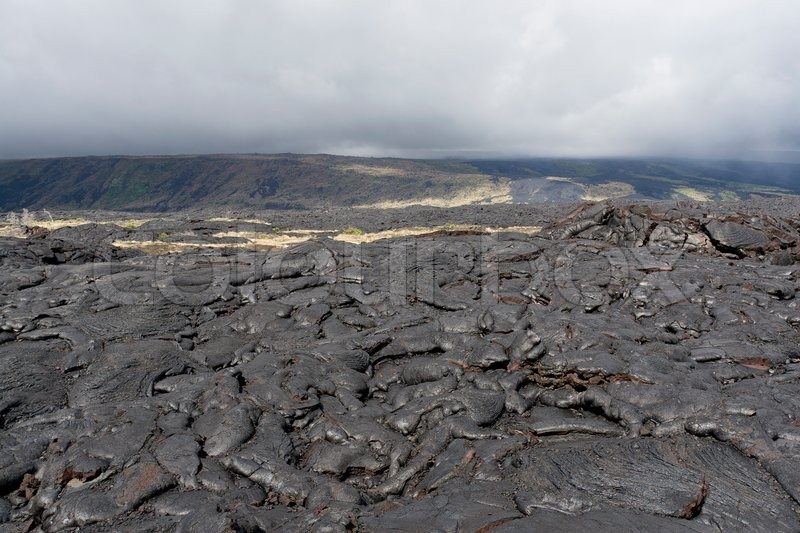 Volcanic lava field on Big island, ... | Stock image | Colourbox