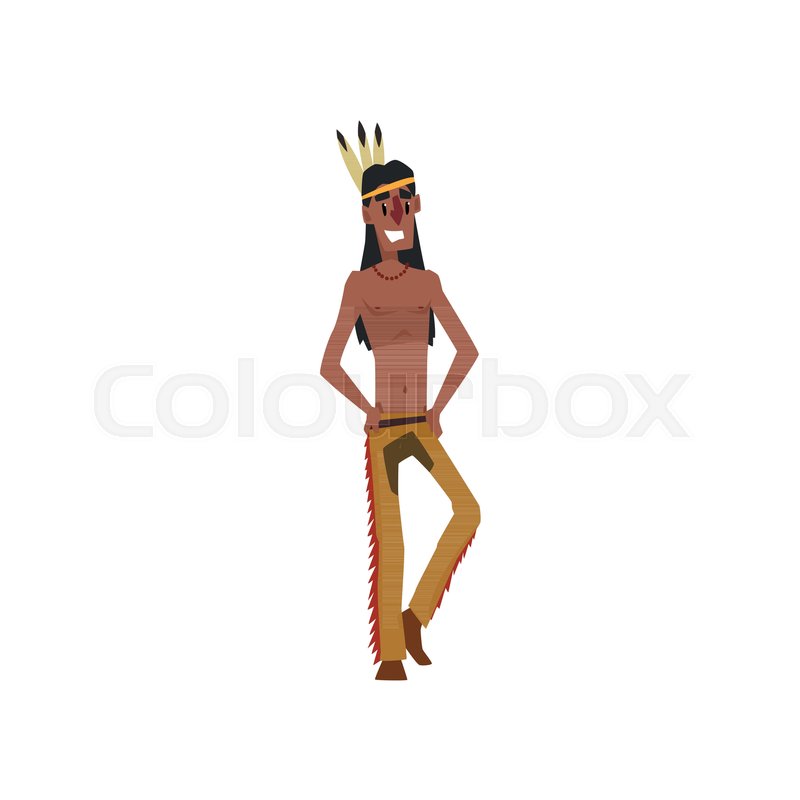 Native American Indian man in ... | Stock vector | Colourbox