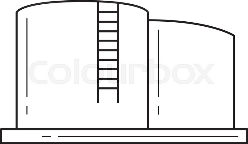 Water reservoir vector line icon ... | Stock vector | Colourbox