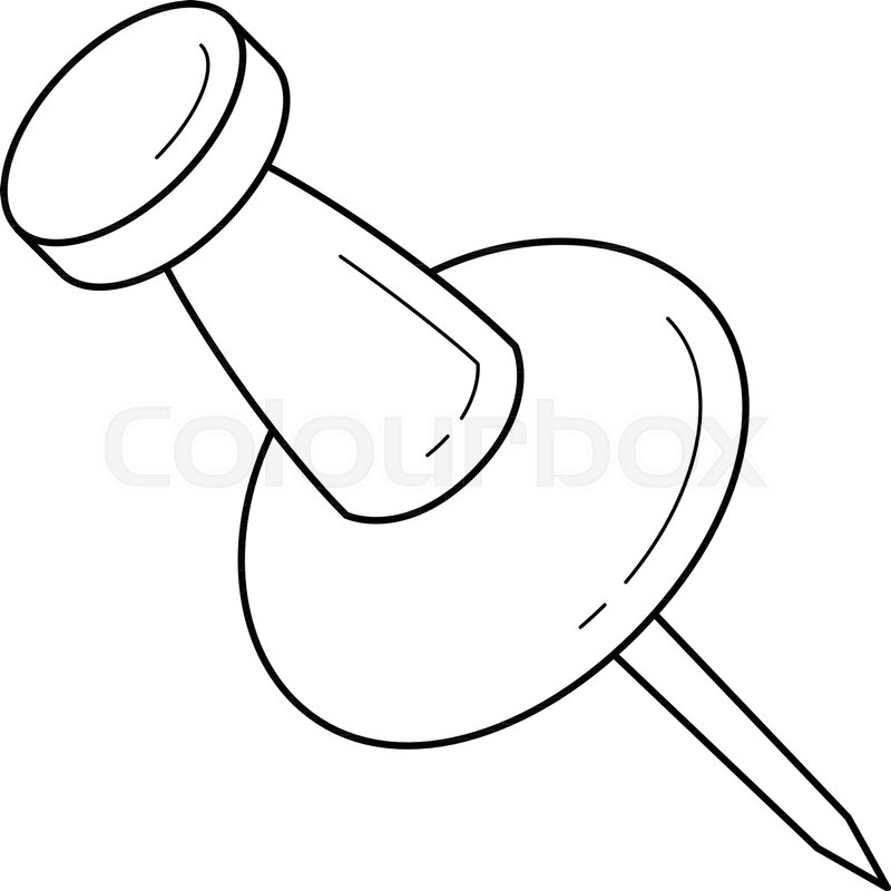 Push Pin Clipart Black And White